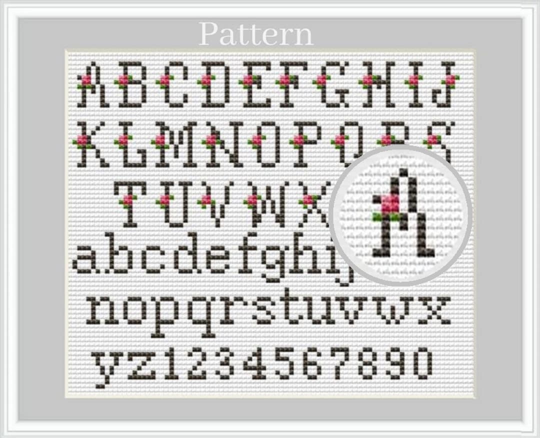 Cross Stitch Letters, Floral Alphabet Cross Stitch Pattern, Cross ...