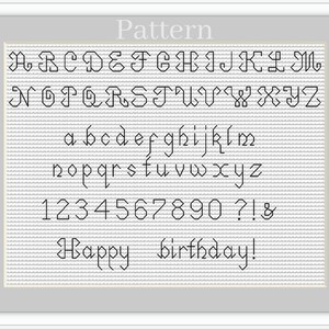 Backstitch Alphabet Cross Stitch Pattern, Cursive Alphabet, Cross ...