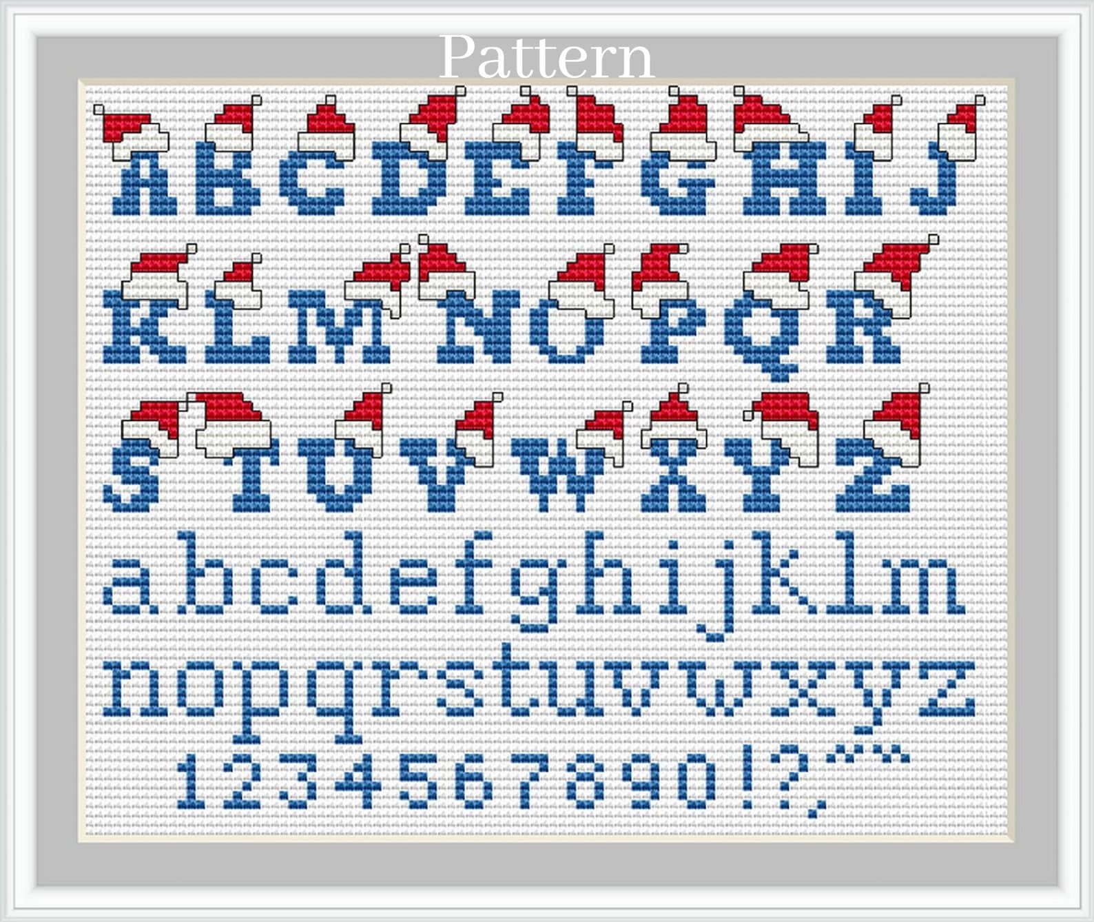 Christmas Alphabet Cross Stitch Pattern Cross Stitch Fonts - Etsy