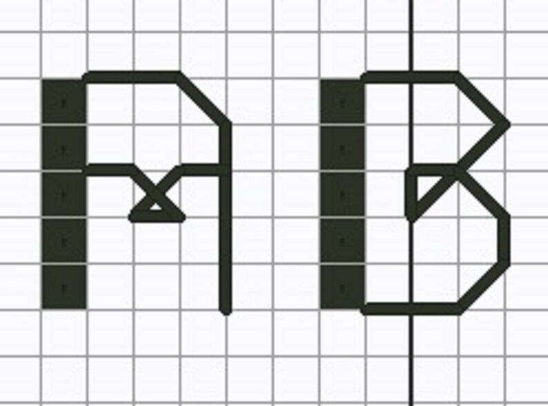 Backstitch Alphabet Cross Stitch Pattern With Small Letters and Numbers ...