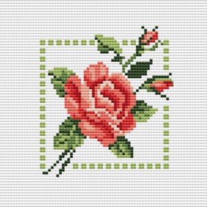 Rose Border Cross Stitch Pattern, Floral Frames, Square Borders - Etsy