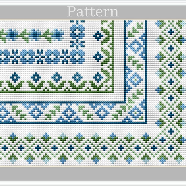 Simple Flower Cross Stitch Border - Etsy