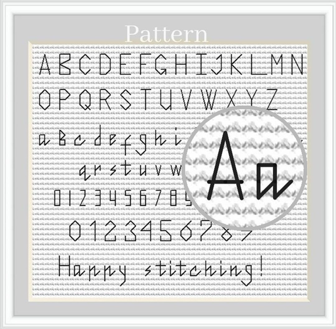 Cross Stitch Font, Backstitch Alphabet Cross Stitch Pattern, Tiny ...
