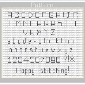 Back Stitch Alphabet Cross Stitch Pattern, Cross Stitch Fonts, Cross ...