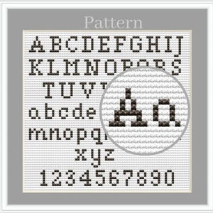 Cross Stitch Alphabet Pattern Set of 4, Cross Stitch Letters, Cursive ...