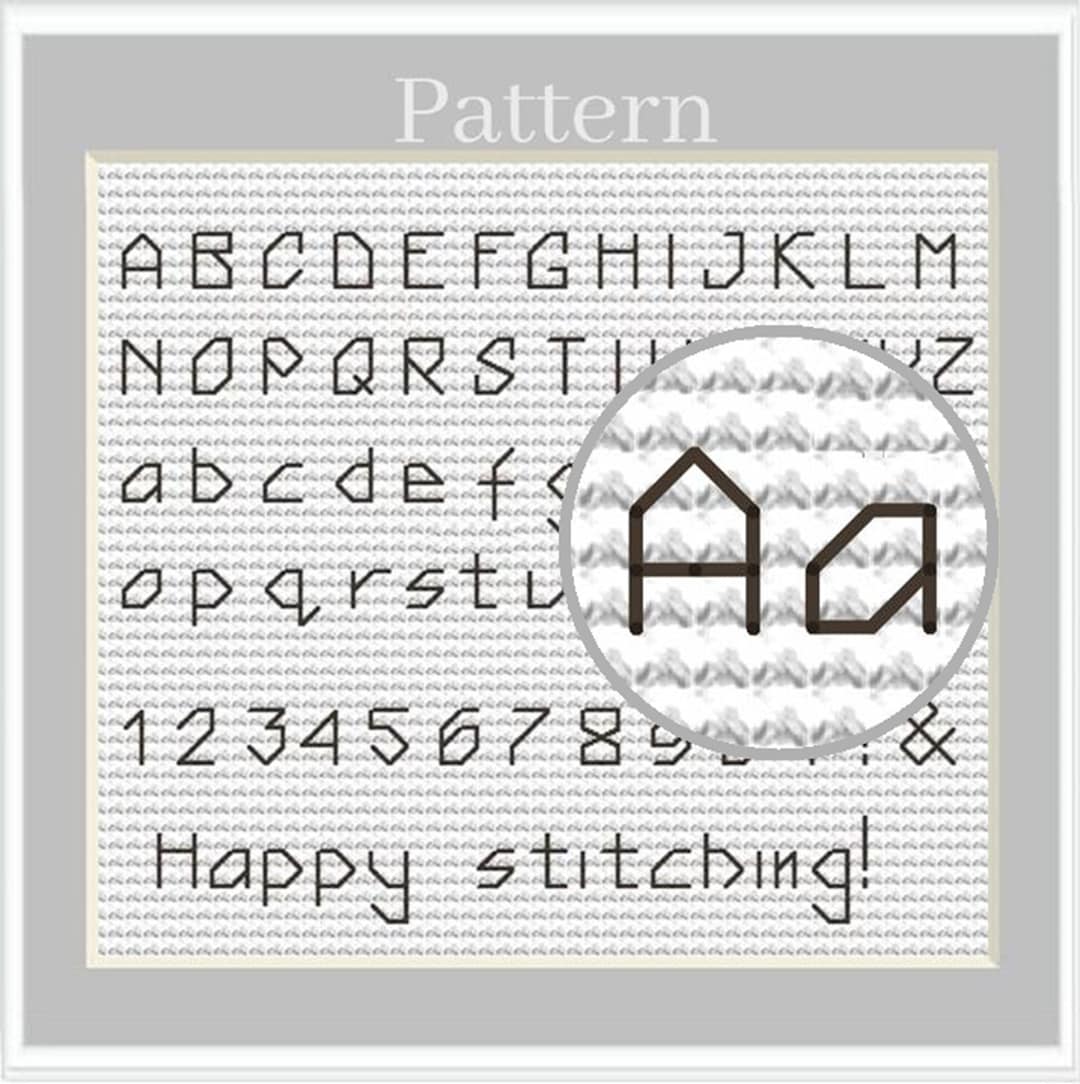 Backstitch Alphabet Cross Stitch Pattern, Cross Stitch Font, Cross ...