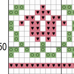 Tulip Cross Stitch Borders Pattern, Floral Border, Pink Flowers, Cross ...