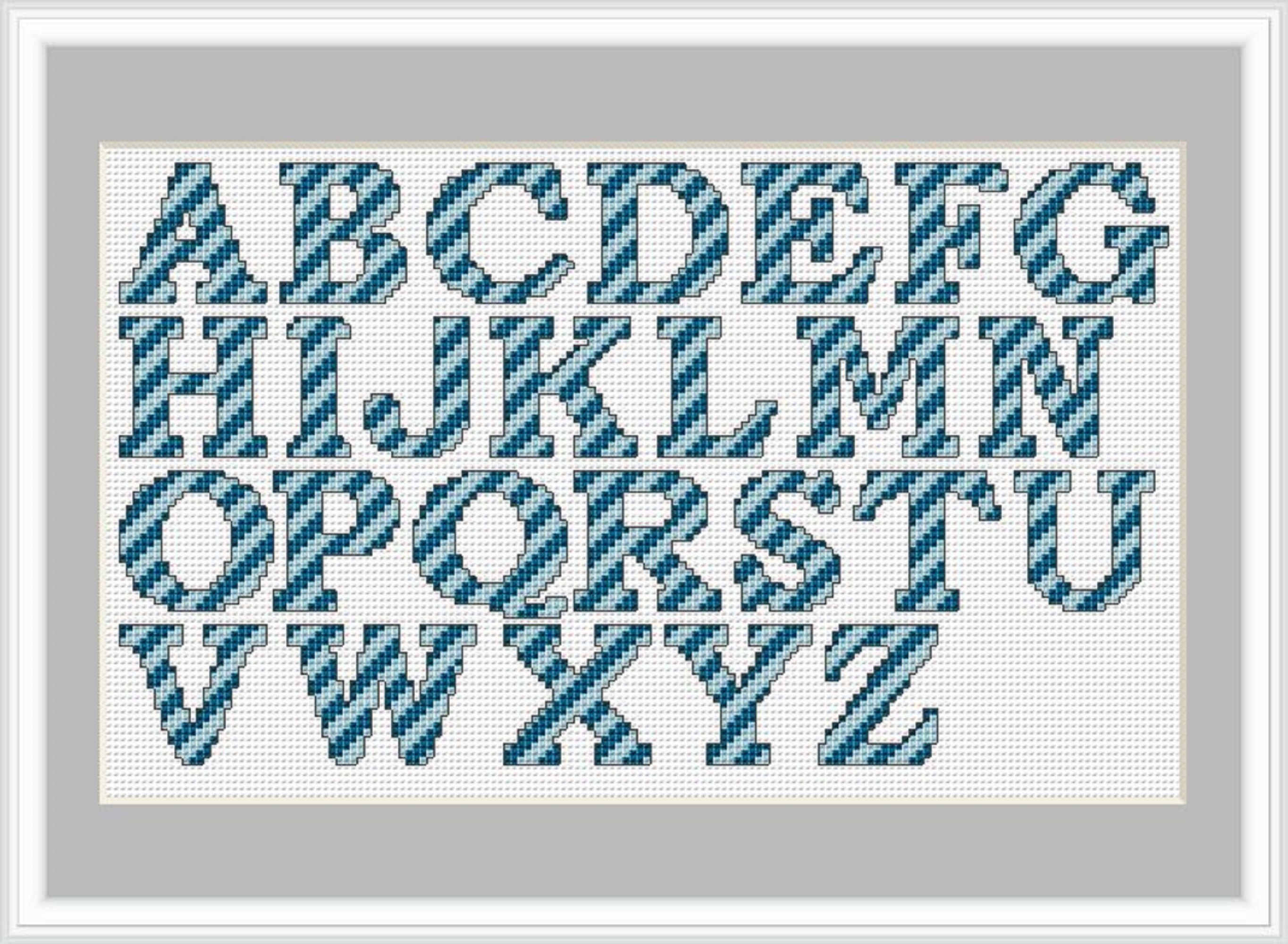 Christmas Alphabet Chart Cross Stitch Pattern Cross Stitch Fonts Cross ...