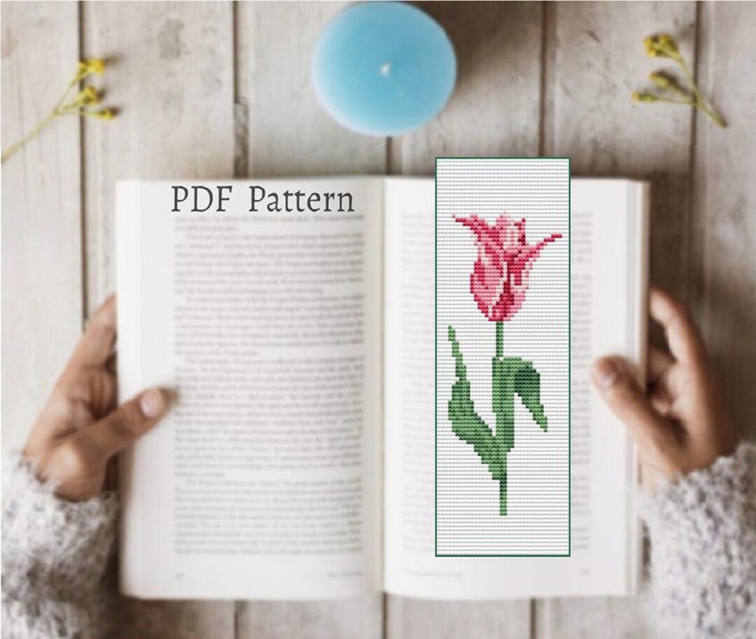 Tulip Cross Stitch Bookmark Pattern, Floral Cross Stitch Book Marks - Etsy