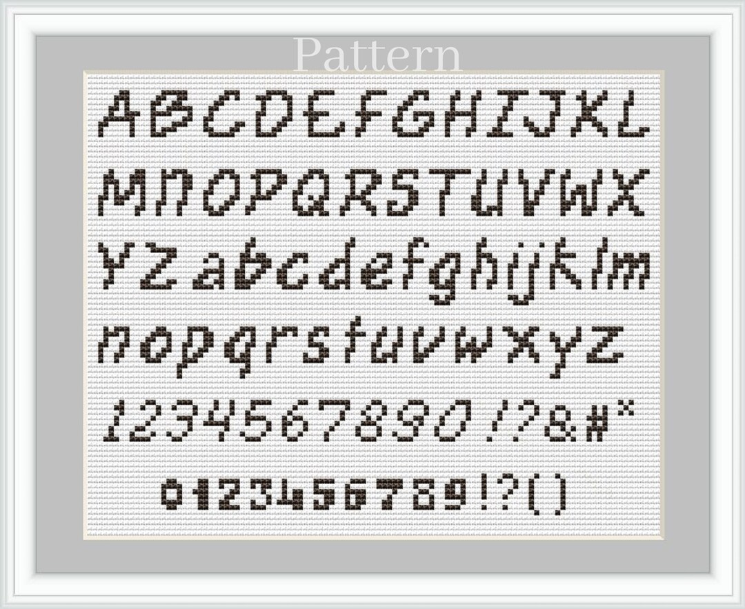 Cross Stitch Fonts Cross Stitch Letter Full Alphabet Hand Embroidery ...