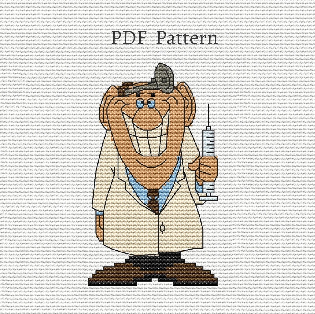Doctor Cross Stitch Pattern, Nurse Hand Embroidery Pattern, Medical ...