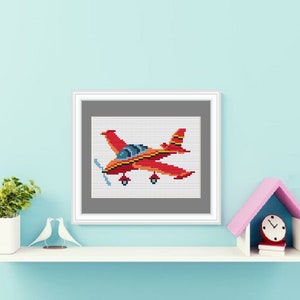 Plane Cross Stitch Pattern, Airplane Emboidery, Vehicle Pattern for ...