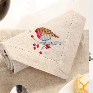 Red Robin Cross Stitch Ornament for 3 Inch Hoop, Winter Cross Stitch ...