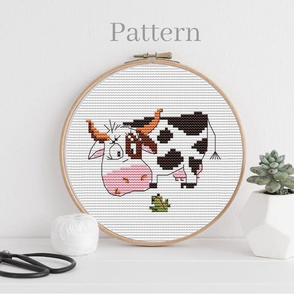 Cow Cross Stitch - Etsy