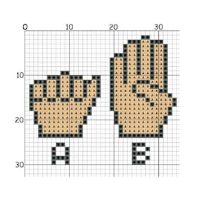 Sign Language Alphabet Cross Stitch Pattern, ASL Cross Stitch Font - Etsy
