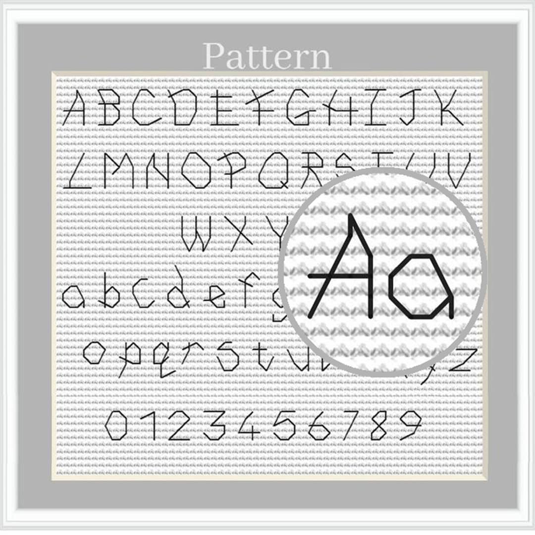 Back Stitch Alphabet Cross Stitch Pattern With Letters and Numbers - Etsy
