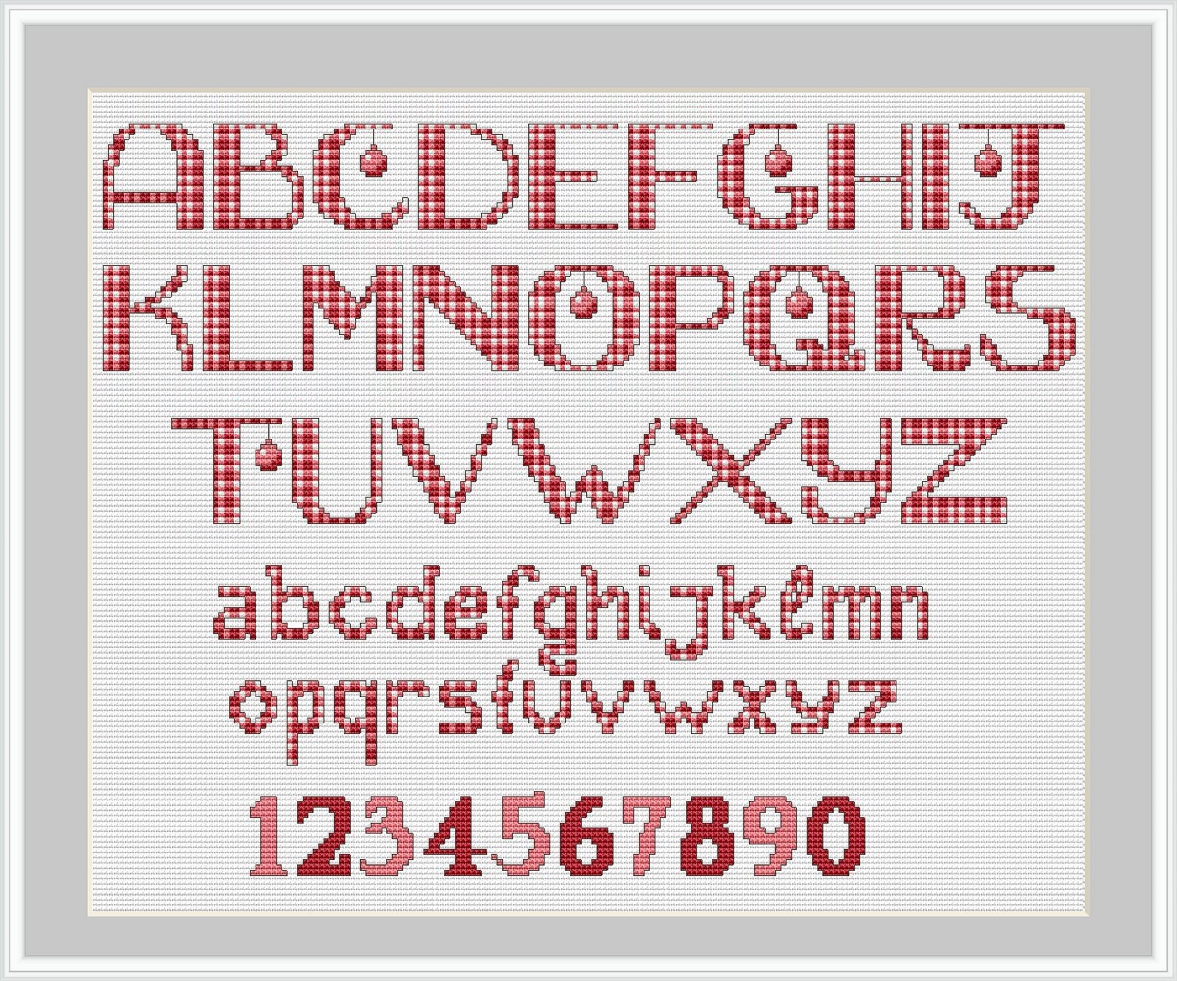 Christmas Alphabet Cross Stitch Pattern Cross Stitch Letters - Etsy