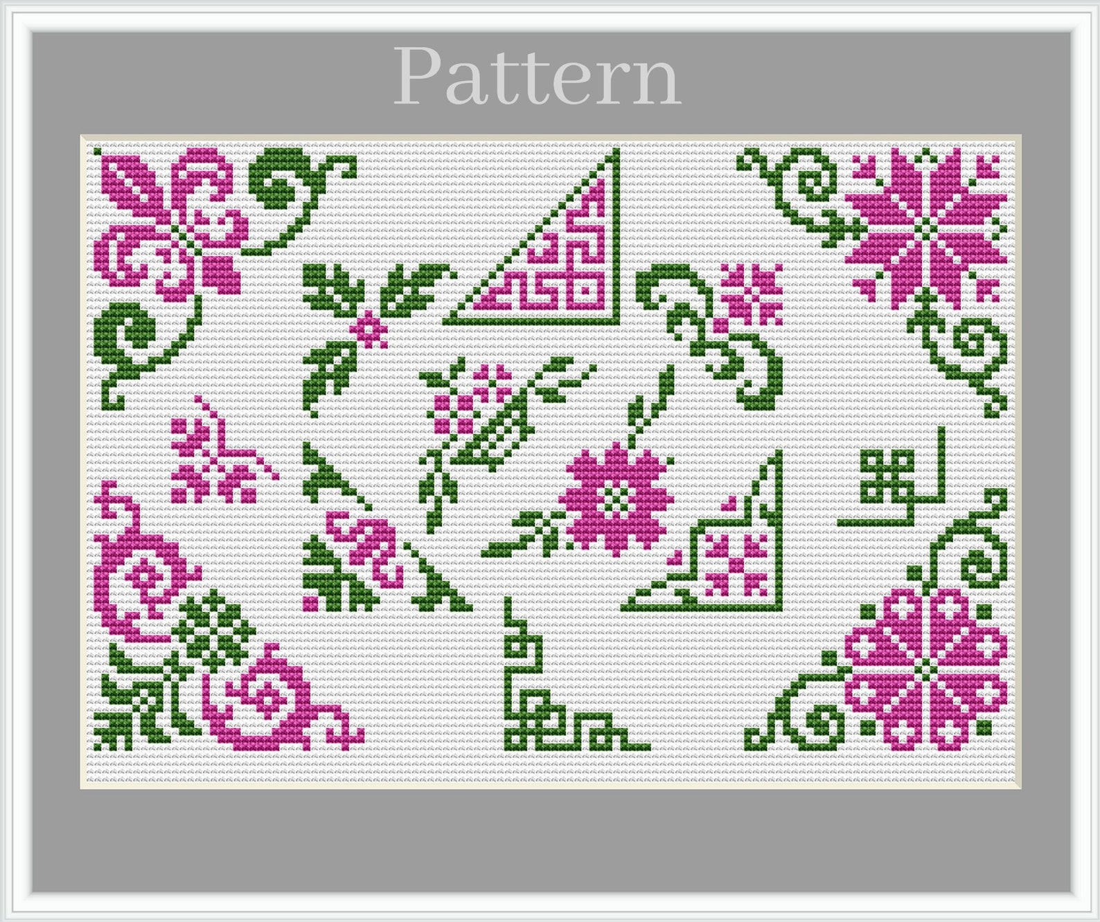 Cross Stitch Corners Cross Stitch Borders Floral Border - Etsy