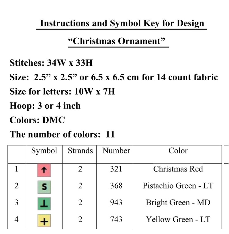 Merry Christmas Ornament Cross Stitch Pattern With ABC Chart, Initial ...