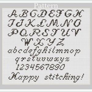 Cursive Alphabet Cross Stitch Pattern Cross Stitch Font - Etsy