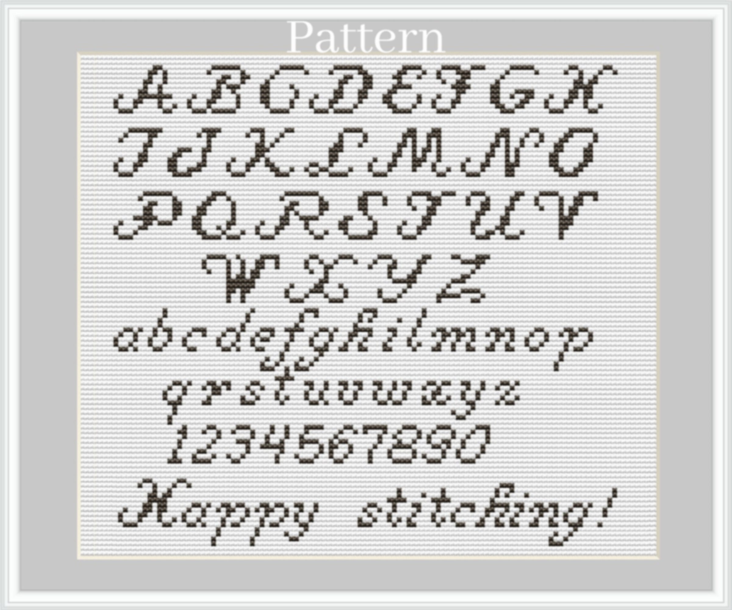 Cursive Alphabet Cross Stitch Pattern Cross Stitch Font - Etsy Australia