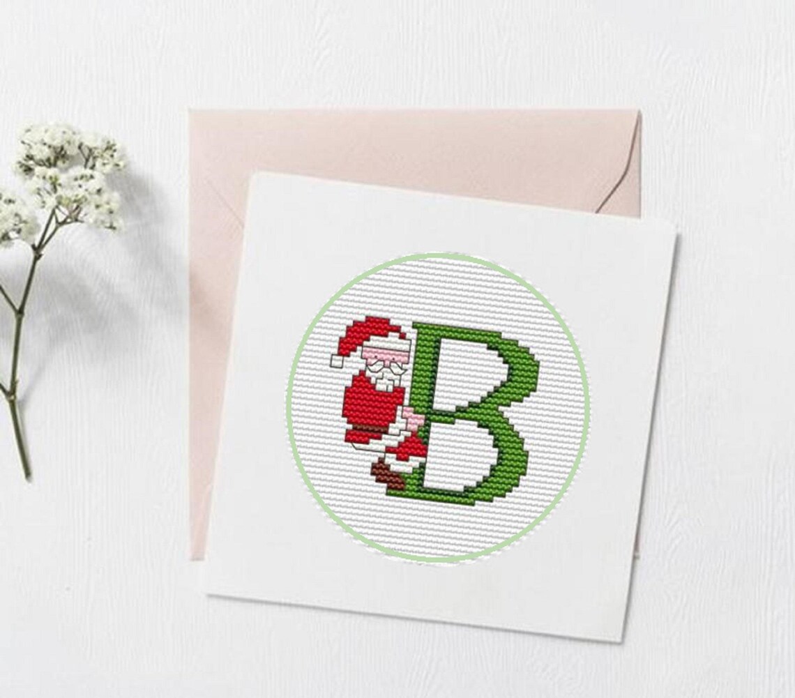 Santa Claus Cross Stitch Alphabet Pattern, Christmas Monogram Letters ...