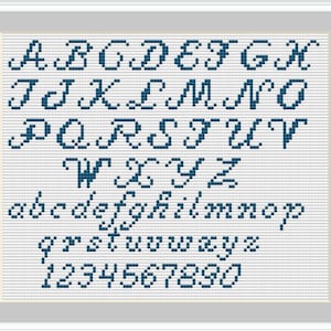 Cursive Alphabet Cross Stitch Pattern, Cross Stitch Font, Cross Stitch ...