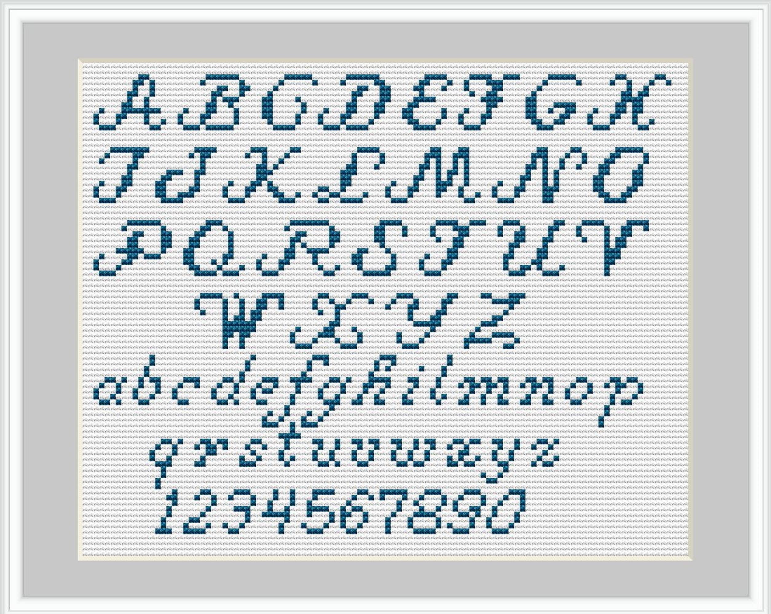 Cursive Alphabet Cross Stitch Pattern Cross Stitch Font - Etsy Australia
