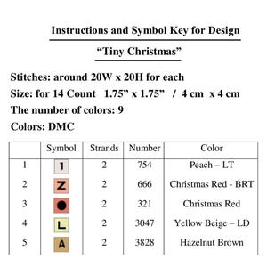 Mini Christmas Cross Stitch Patterns, Small Christmas Pattern for 2 ...
