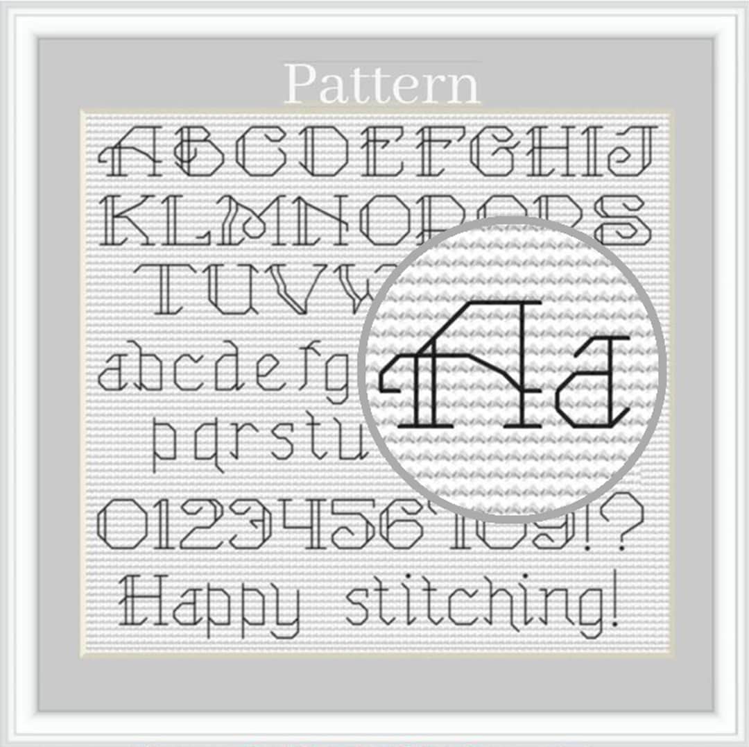 Cross Stitch Fonts, Backstitch Alphabet Cross Stitch Pattern, Cross ...