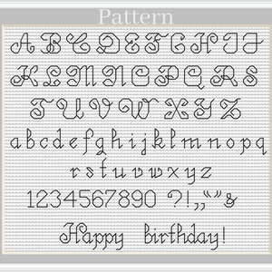 Cursive Font, Cross Stitch Font, Back Stitch Alphabet, Backstitch ...