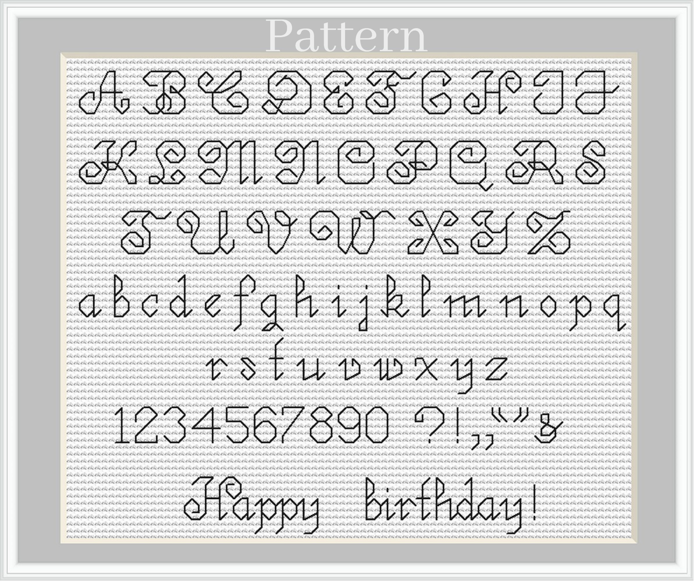Cross Stitch Font Backstitch