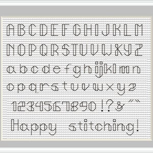 Backstitch Alphabet Chart, Small Cross Stitch Fonts, Tiny Cross Stitch ...