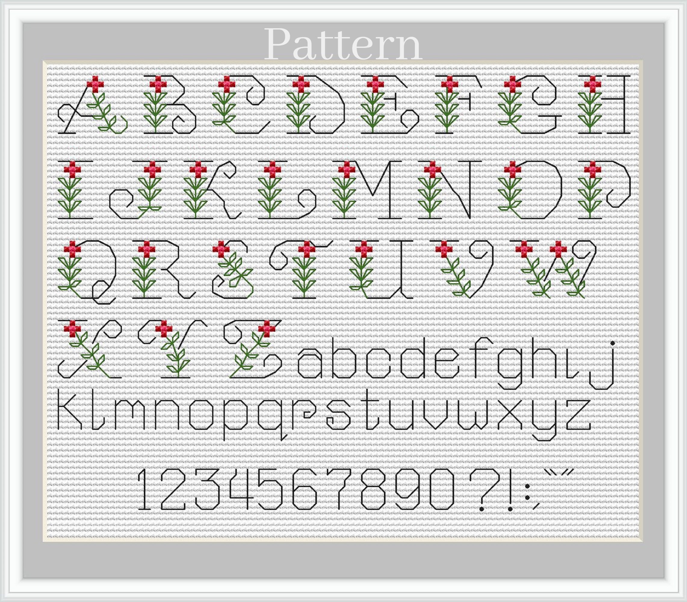 Backstitch Alphabet Cross Stitch Pattern Cross Stitch - Etsy Canada