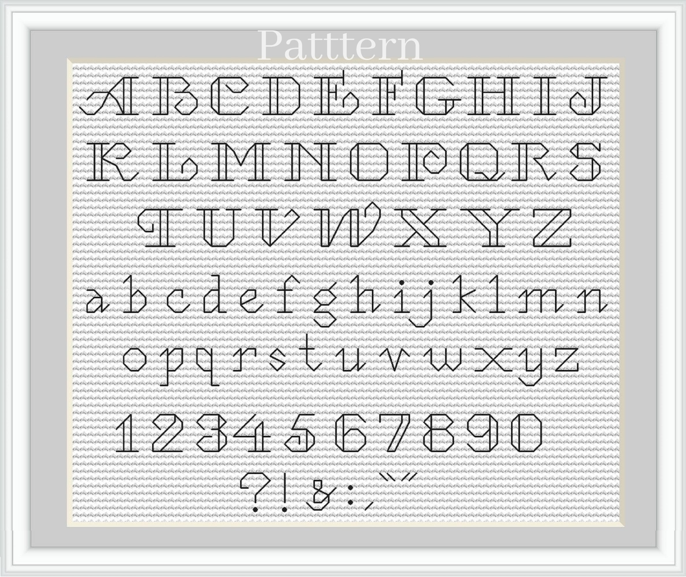Cross Stitch Letters Backstitch Alphabet Cross Stitch - Etsy