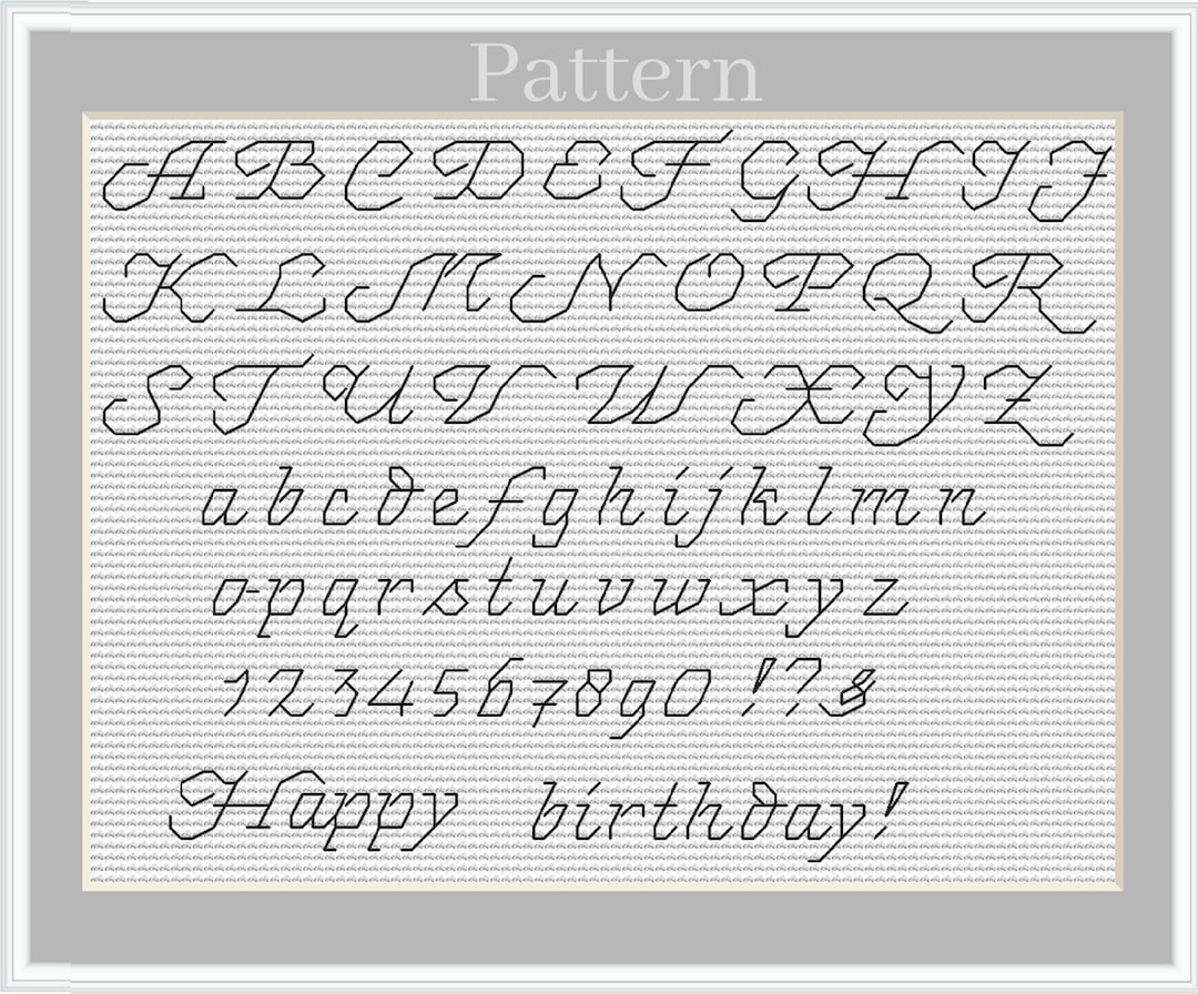 Cross Stitch Font, Cross Stitch Alphabet Small, Cursive Font ...