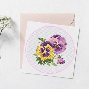 Violet Cross Stitch Pattern, Floral Cross Stitch, African Violet ...