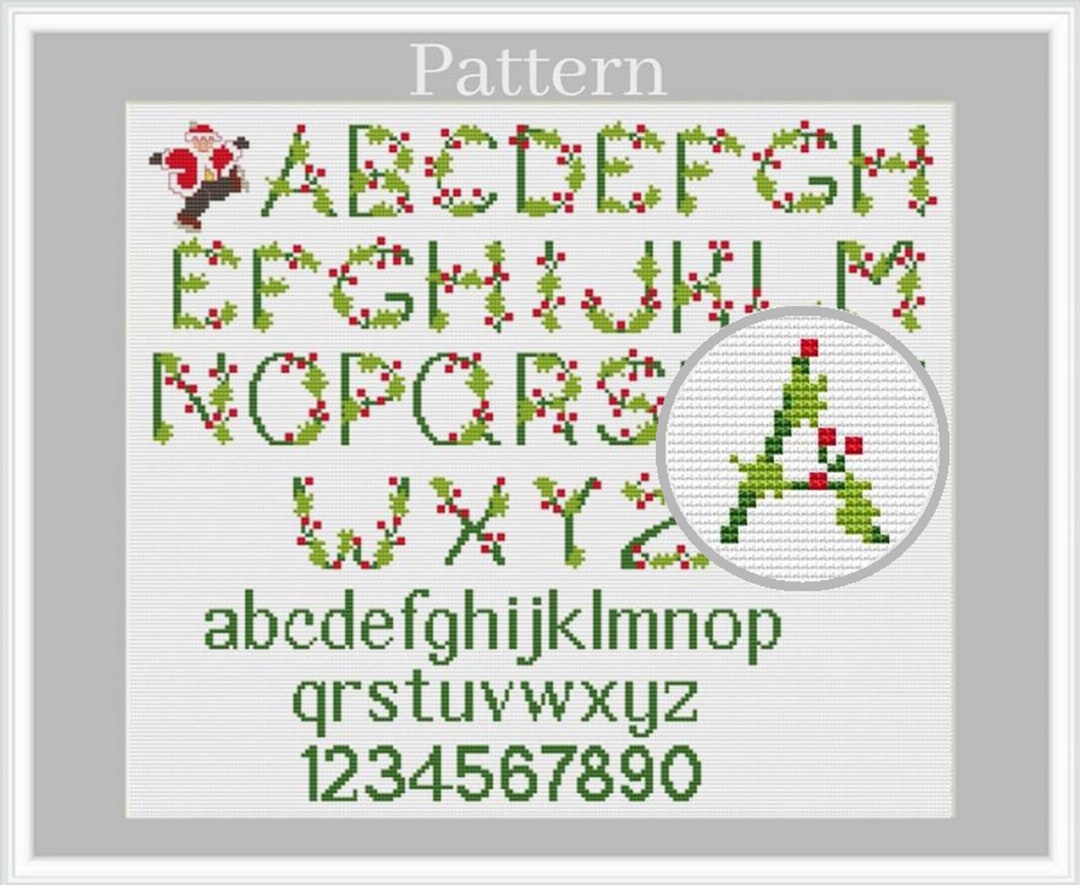 Christmas Monogram Fonts, Christmas Letters, Cross Stitch Fonts ...
