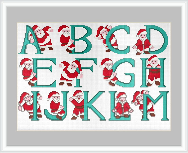 Santa Claus Alphabet Christmas Alphabet Cross Stitch Pattern - Etsy