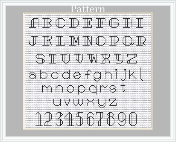 Backstitch Alphabet Cross Stitch Font Cross Stitch Letters - Etsy