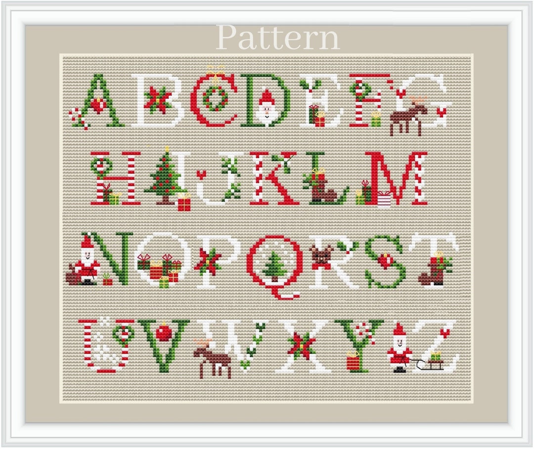 Christmas Monogram Cross Stitch Pattern Cross Stitch Fonts - Etsy
