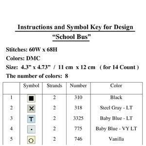 School Bus Cross Stitch Pattern, School Bus Ornament Hand Embroidery ...