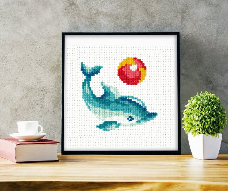 Dolphin Cross Stitch Pattern Dolphin Embroidery Sea Animals - Etsy