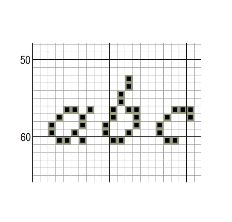 Cursive Alphabet Cross Stitch Pattern, Cross Stitch Font, Cross Stitch ...