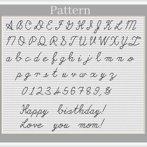 Cursive Alphabet Cross Stitch Pattern, Backstitch Alphabet, Cross ...