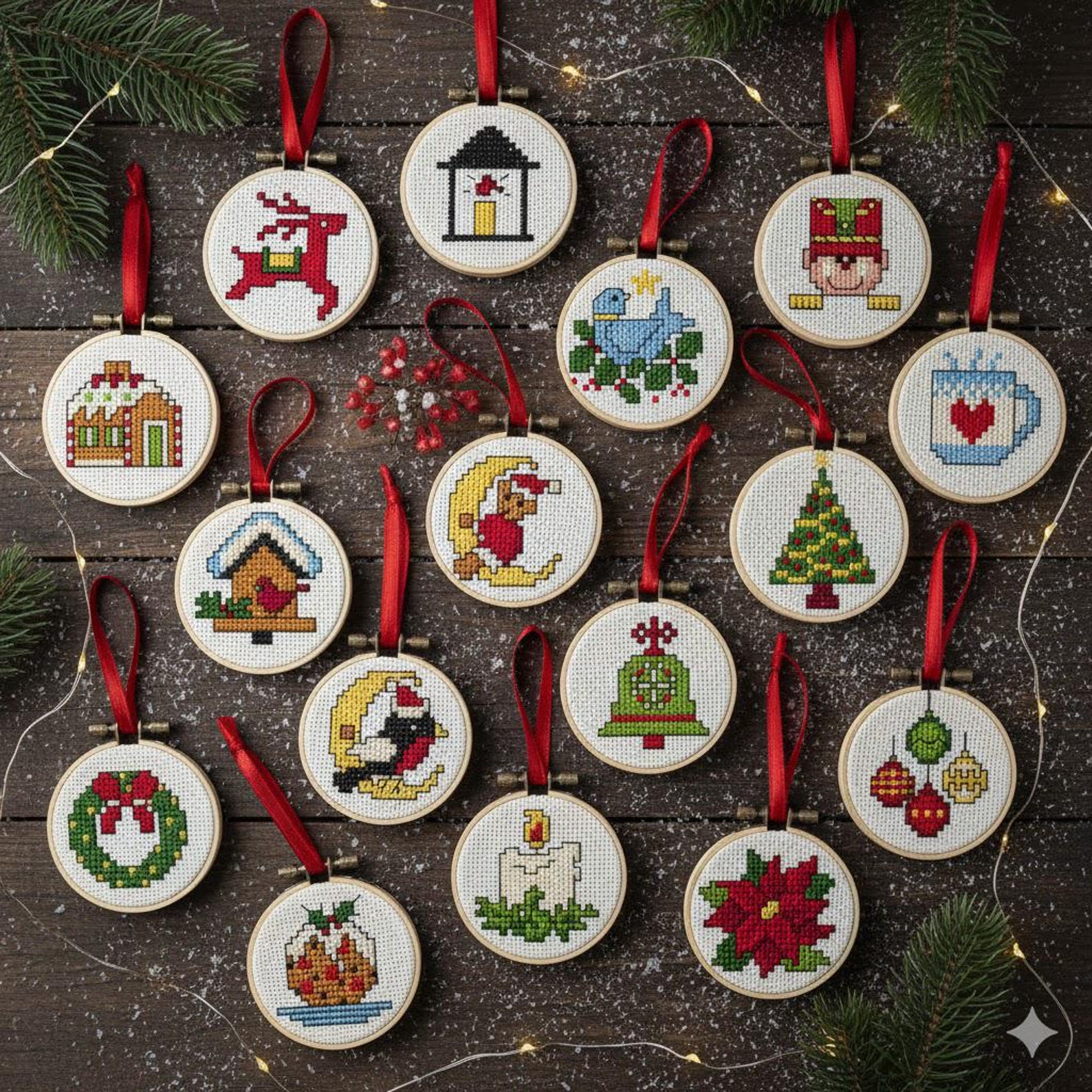 Small Christmas Cross Stitch Pattern With 24 Images for 2 Inch ...
