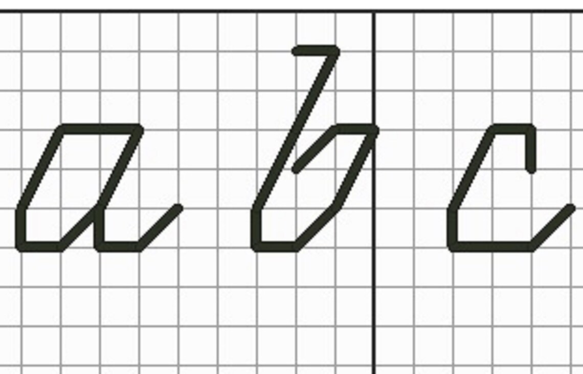 Cross Stitch Font Cross Stitch Alphabet Small Cursive Font - Etsy