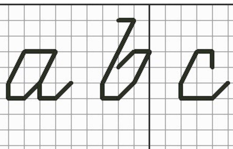 Cross Stitch Font Cross Stitch Alphabet Small Cursive Font - Etsy