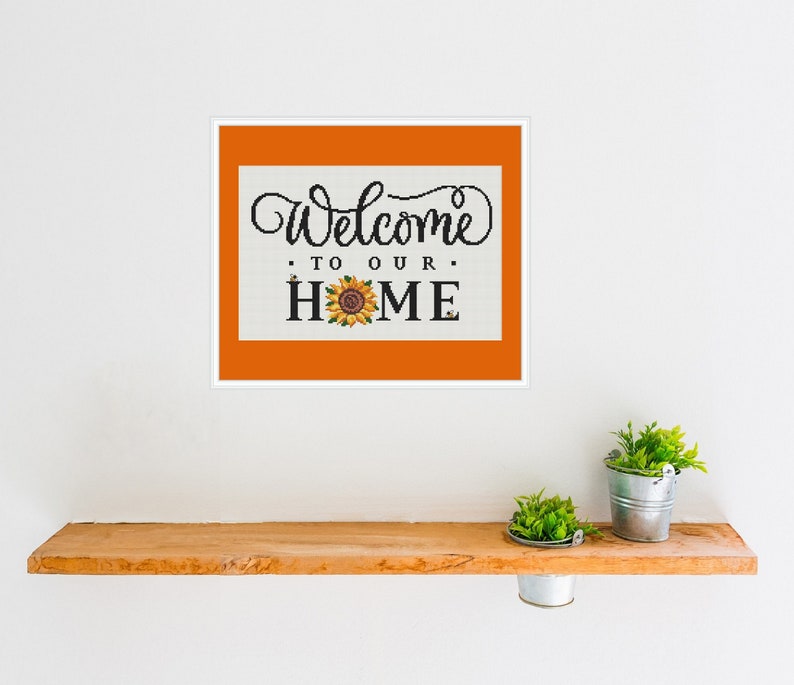 Welcome to Our Home Cross Stitch Pattern Welcome Sunflower | Etsy