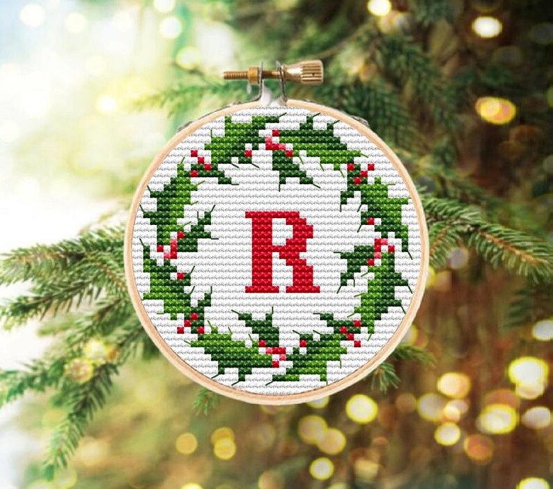 Monogram Ornament Cross Stitch Pattern Christmas Monogram - Etsy